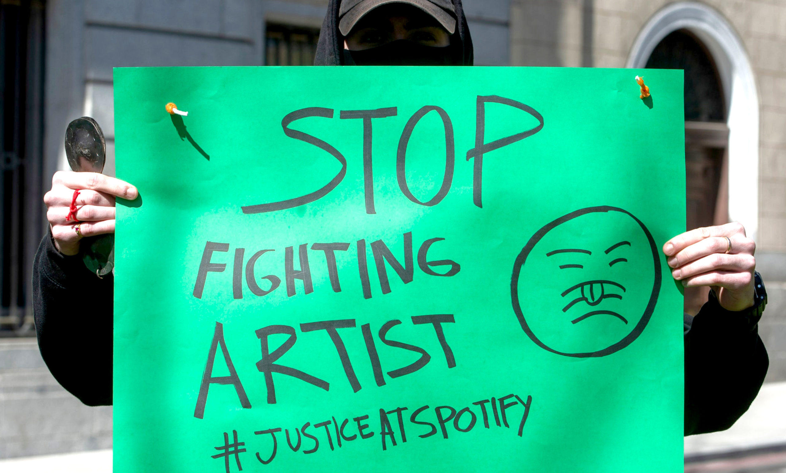 Protests have erupted over Spotify's controversial business model