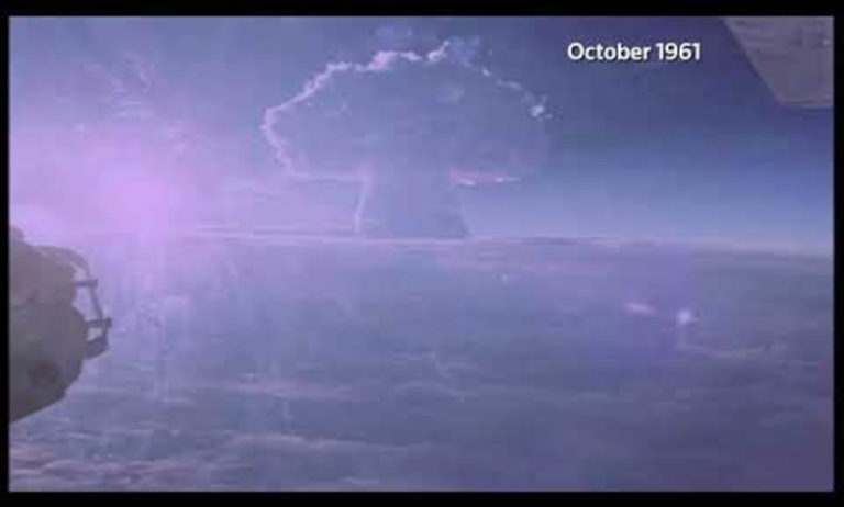 Watch the largest nuclear bomb explosion in history: Russia's Tsar Bomba