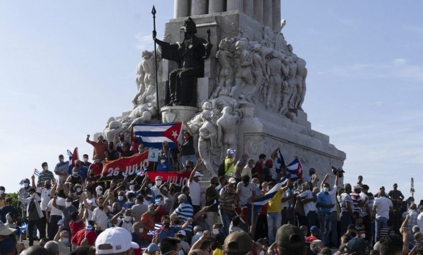 Thousands of Cubans protest against the country's communist government