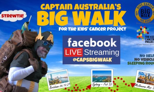 Meet Captain Australia: He's walking 2000km for The Kid's Cancer Project