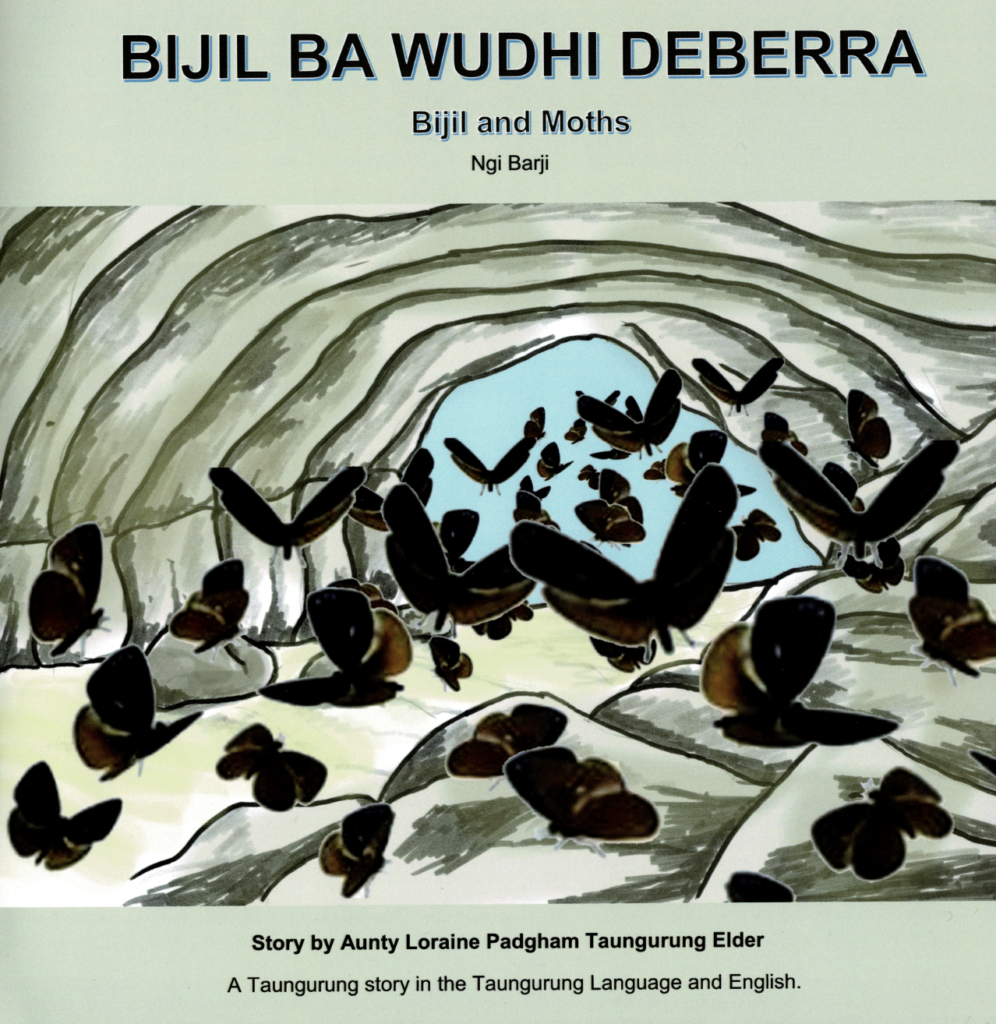 Children's book 'Bijil and Moths' translated in Taungurung and English.