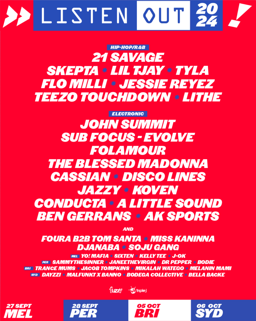 The Listen Out 2024 lineup has dropped!